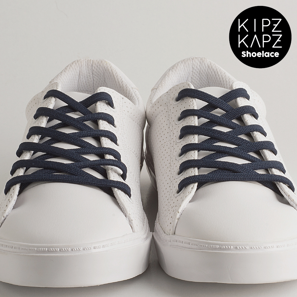 F4 – Flat 8mm – Navy - KipzKapz Shoelace