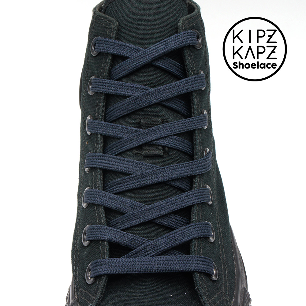 F4 – Flat 8mm – Navy - KipzKapz Shoelace