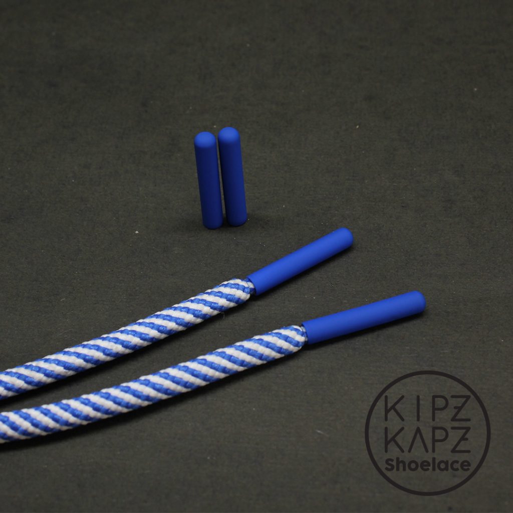 TPR4 – Blue Rubber Aglets / Tips - KipzKapz Shoelace