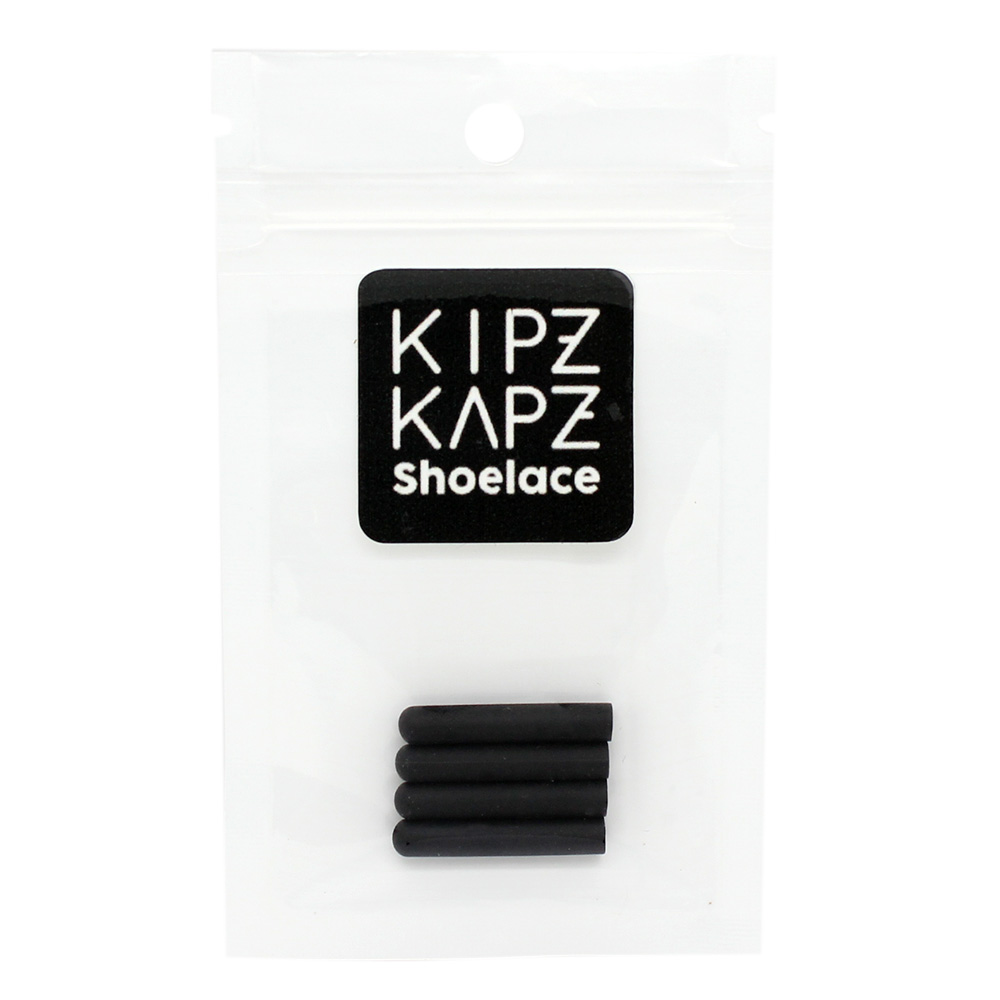 TPR1 – Black Rubber Aglets / Tips - KipzKapz Shoelace