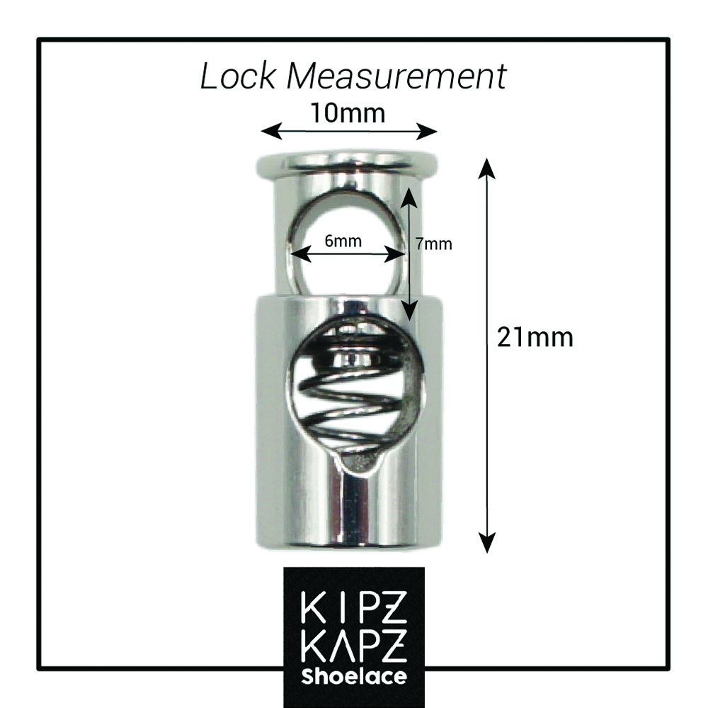 LKM2 – Gold Metal Shoelace Locks / Stoppers - KipzKapz Shoelace